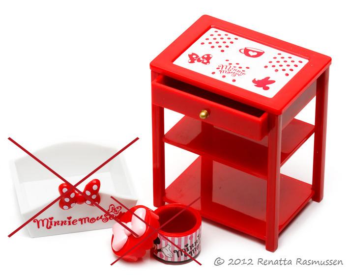 Re-ment 絕版食玩 迪士尼 米奇老鼠 米妮的房間廚房 Minnie Mouse Welcome to My Room 收納美人 款式 小櫃 枱子 廚櫃 迷你 微縮 模型 場景 配件 ...