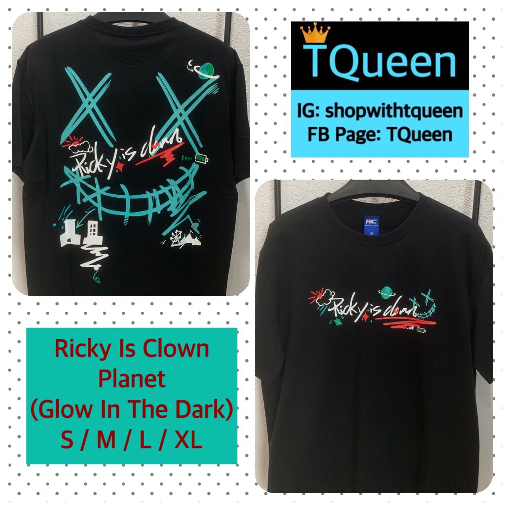 RICKY IS CLOWN - Planet (Glow In The Dark), Men's Fashion, Tops & Sets ...