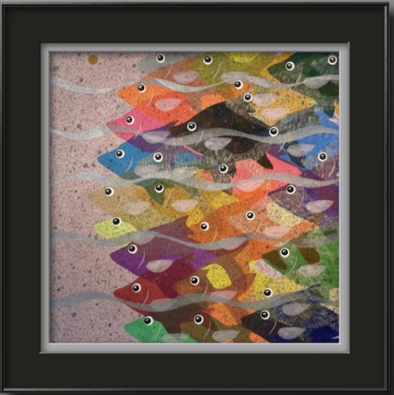 Roland Rosacay 24"X24" "Fish Series", Hobbies & Toys, Stationary ...