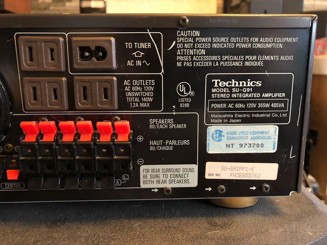 Technics SU-G91 Stereo Integrated Amplifier 130w per channel Class A ...