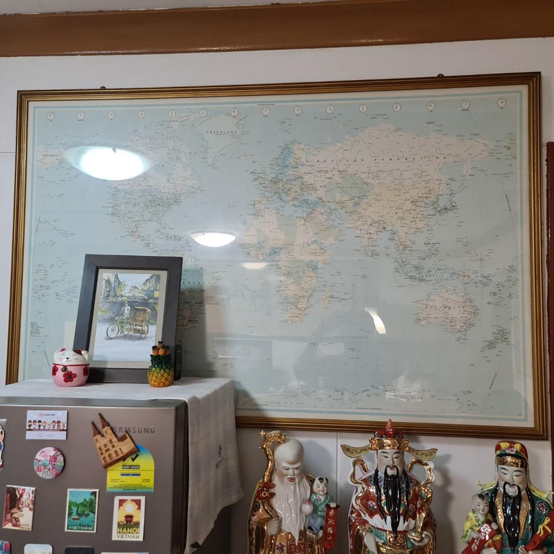 The Times World Political Wall Map - Detailed World Map with time zones ...