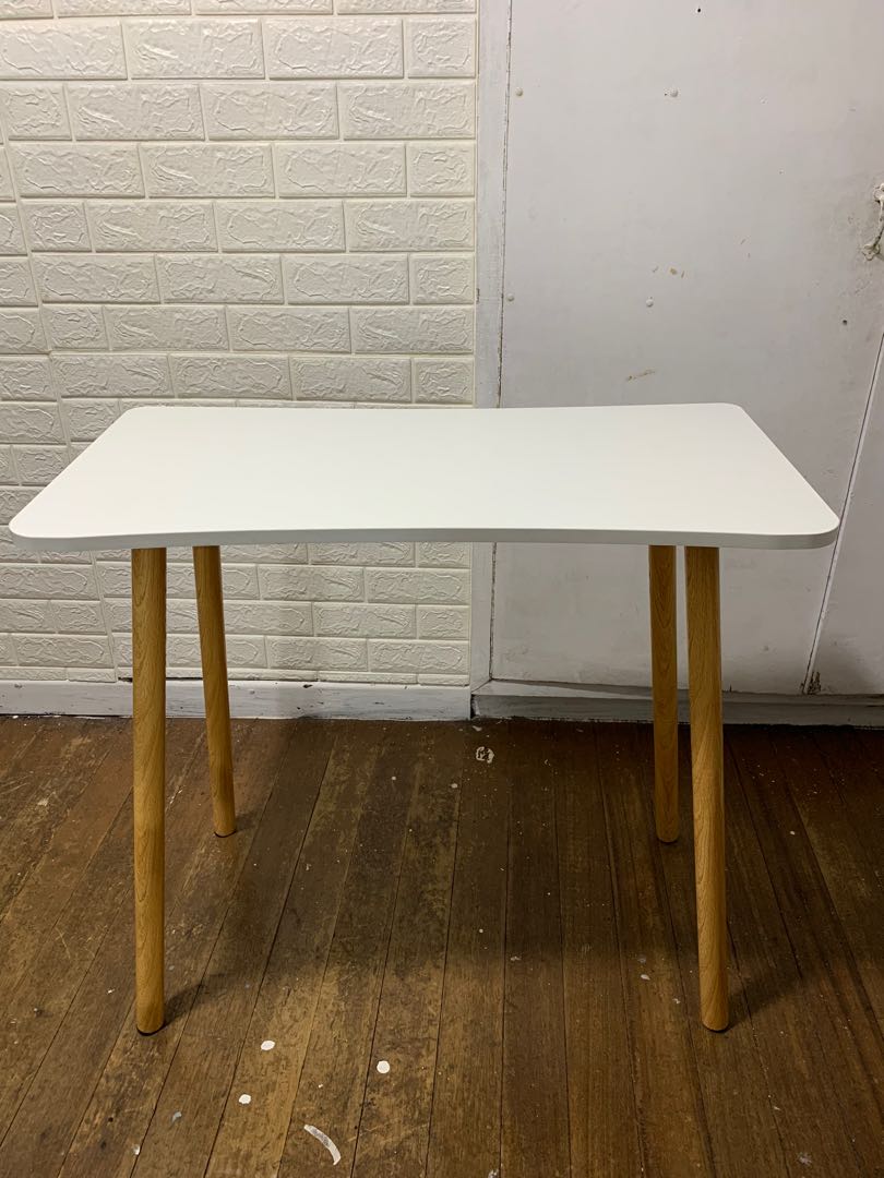 White Nordic Study Table, Furniture & Home Living, Furniture, Tables ...