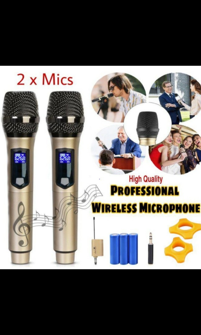 Wireless microphone ( 2 mic), Audio, Microphones on Carousell