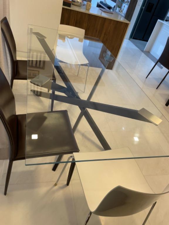 8 seater glass top dining table FS, Furniture & Home Living, Furniture ...
