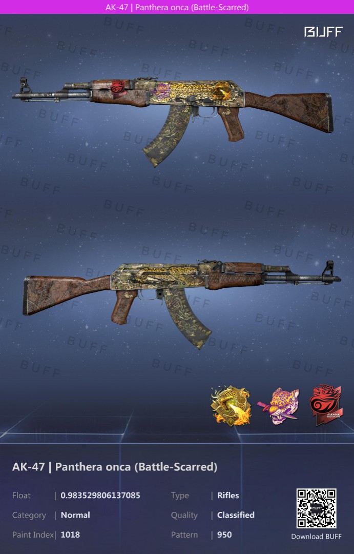 Special Pattern Ak 47 Panthera Onca Battle Scarred Video Gaming Video Games Others On