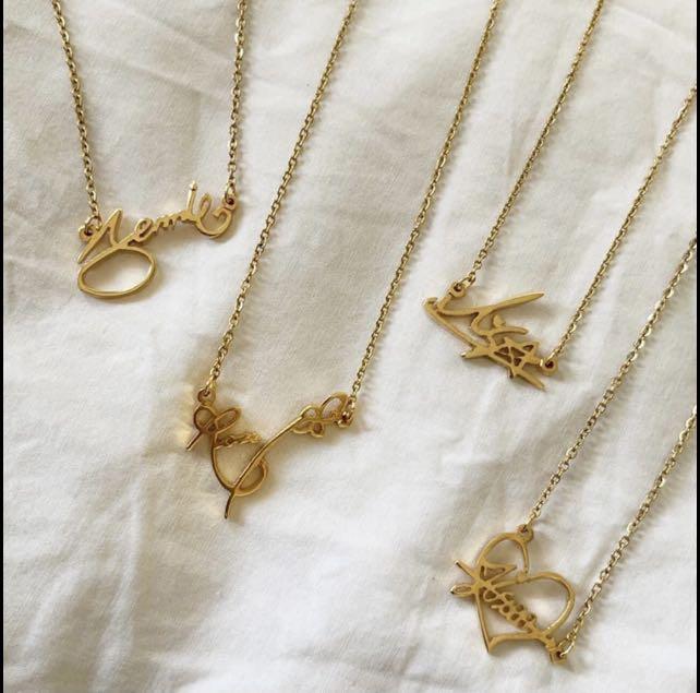 Blackpink Lisa Jennie Rose Jisoo Signature Necklace, Women's Fashion ...