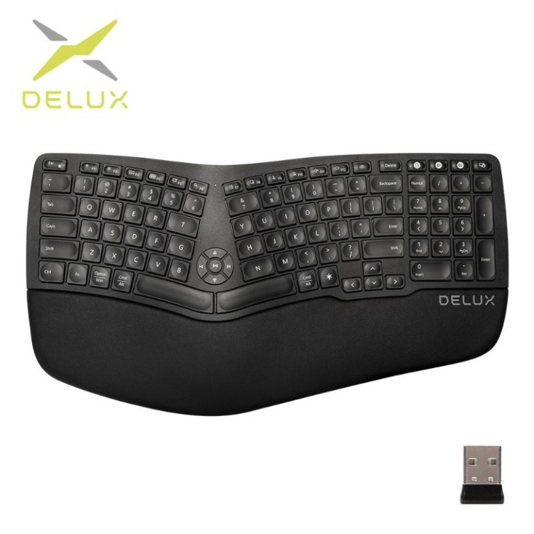 Delux GM902 Wireless Bluetooth Curve Shape Keyboard with 104 Keys ...