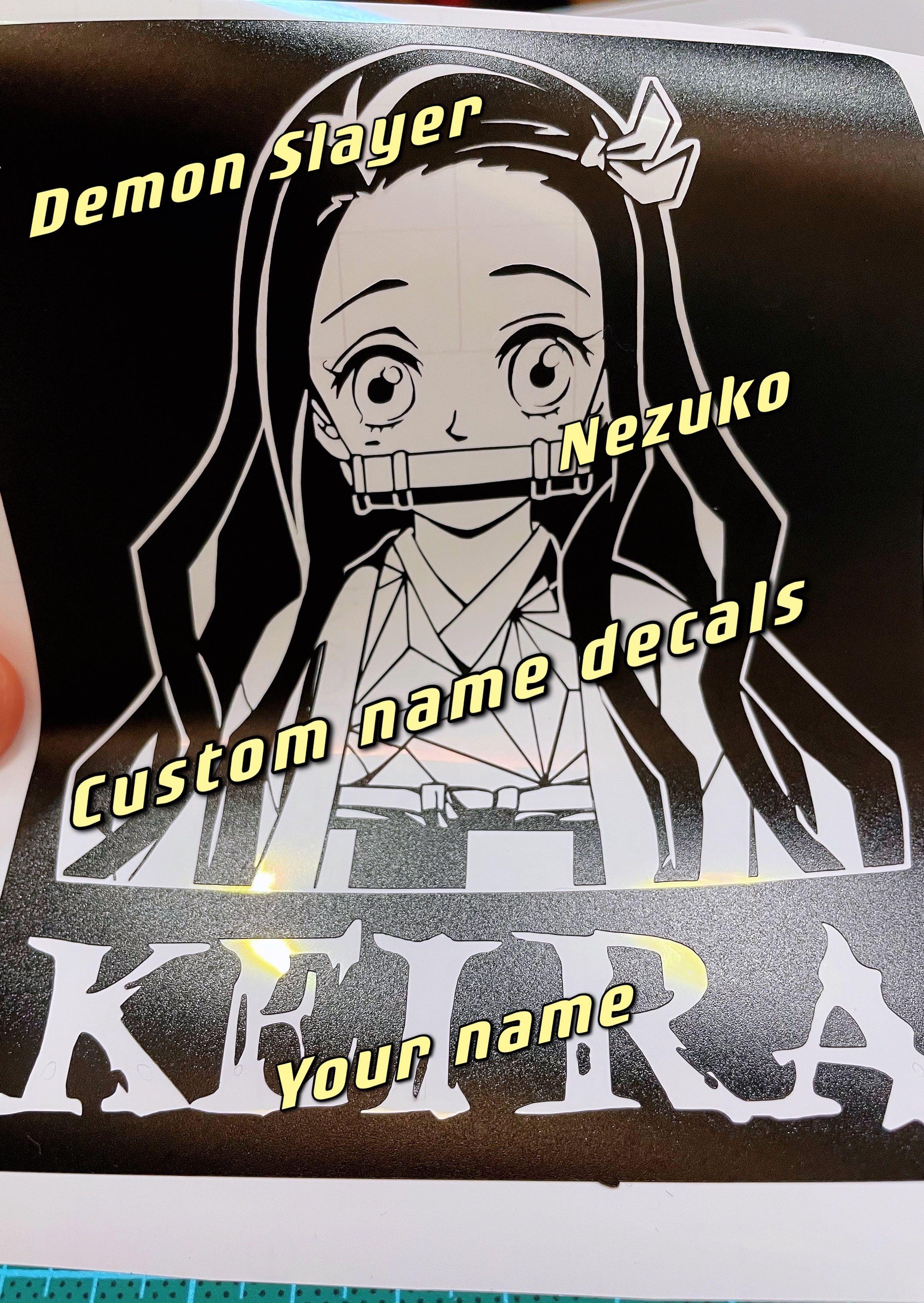 Demon slayer Nezuko vinyl decal/custom name decal/sticker, Hobbies ...