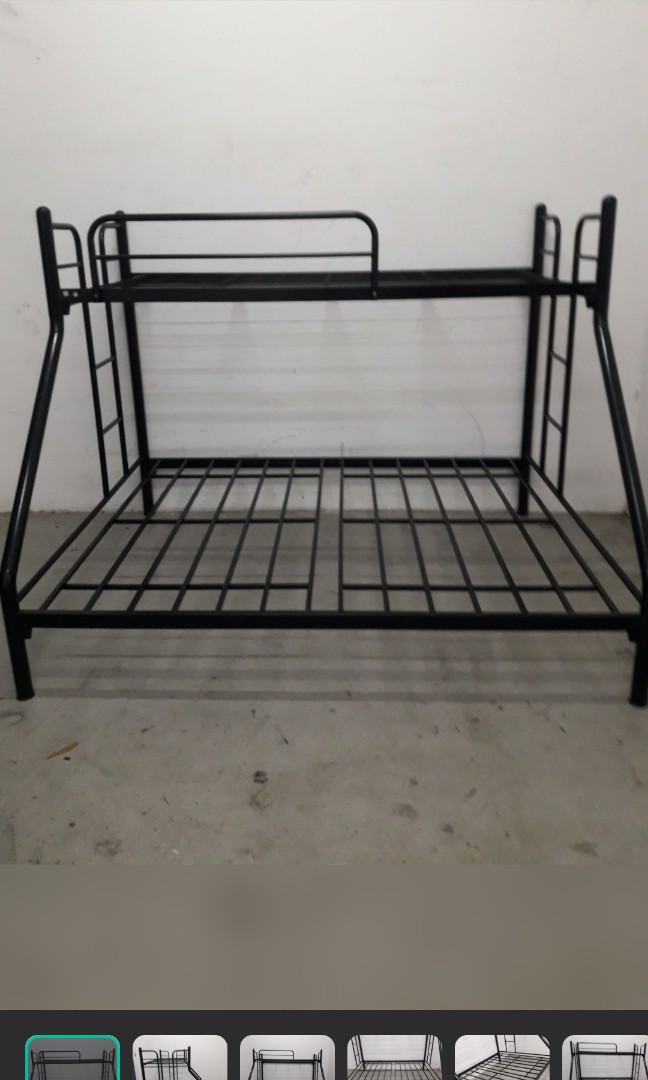 Double deck metal bed frame, Furniture & Home Living, Furniture, Bed ...