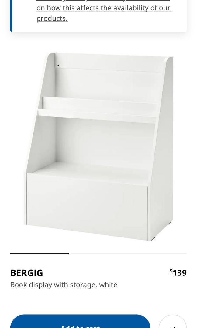 Ikea BERGIG book display with storage, only used 3 mnths, Babies & Kids ...