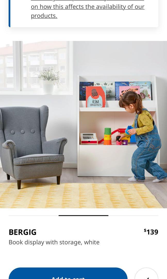 Ikea BERGIG book display with storage, only used 3 mnths, Babies & Kids ...