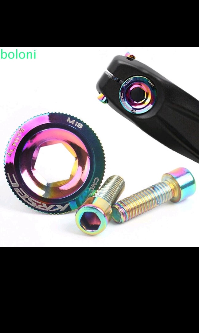 Oil Slick Crank cap and 2 bolts, Sports Equipment, Bicycles & Parts ...