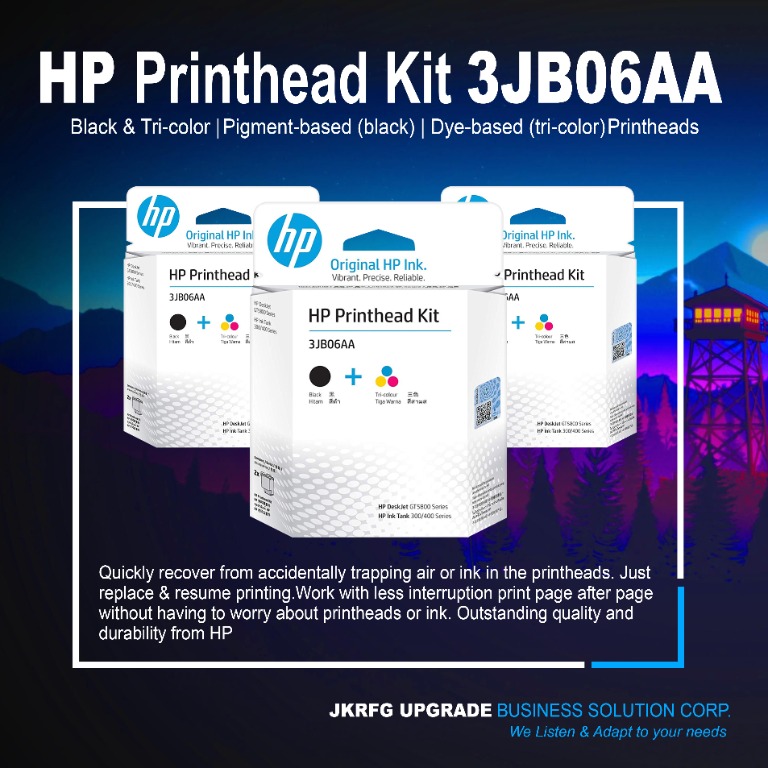 Original HP Printhead Kit (3JB06AA) (Set of Black & Tri-color ...