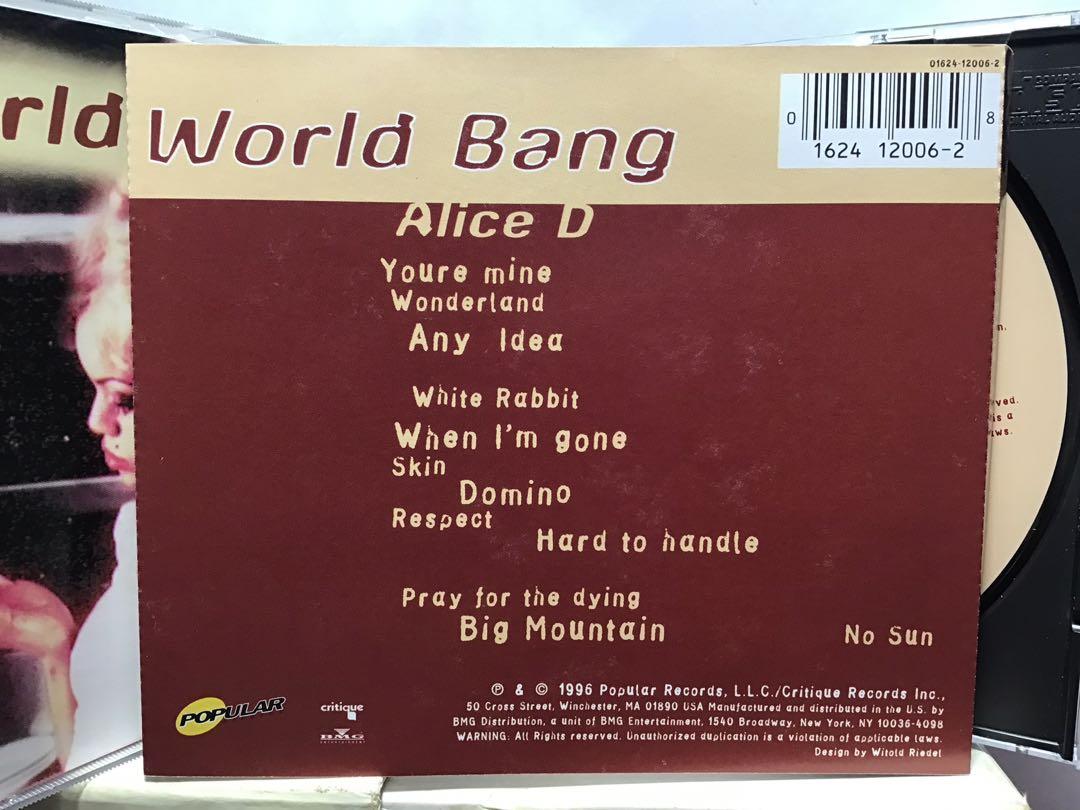 ORIGINAL US PRESS Alice D - World Bang OOP 1996 USA CD Anubis 90s Rock ...