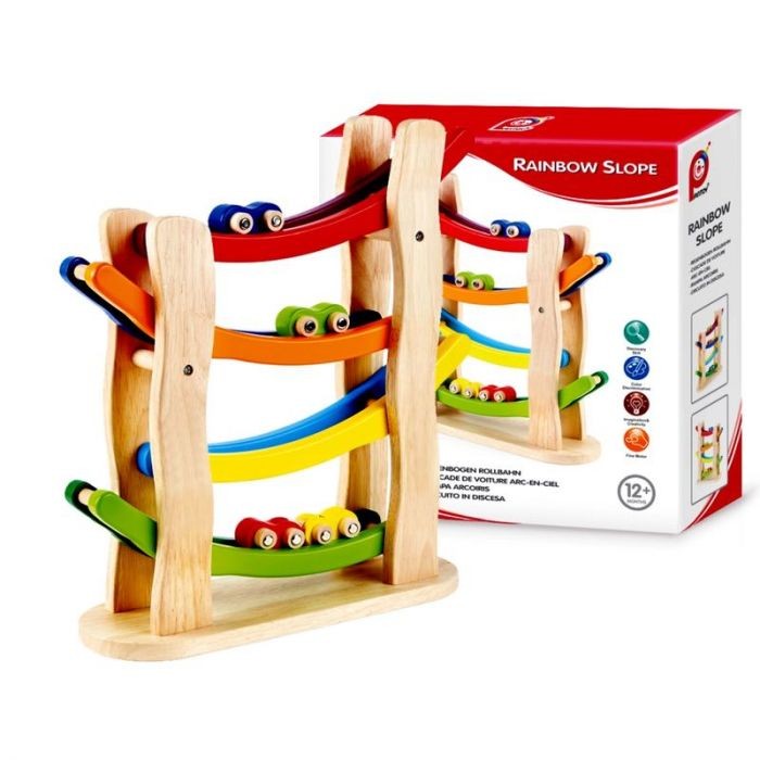 Pintoy Rainbow Slope Wooden Car Race Tracker Track, Babies & Kids ...