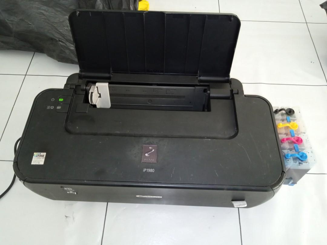 Printer Canon pixma series IP1980 infus ink tank dan cartridge baca ...