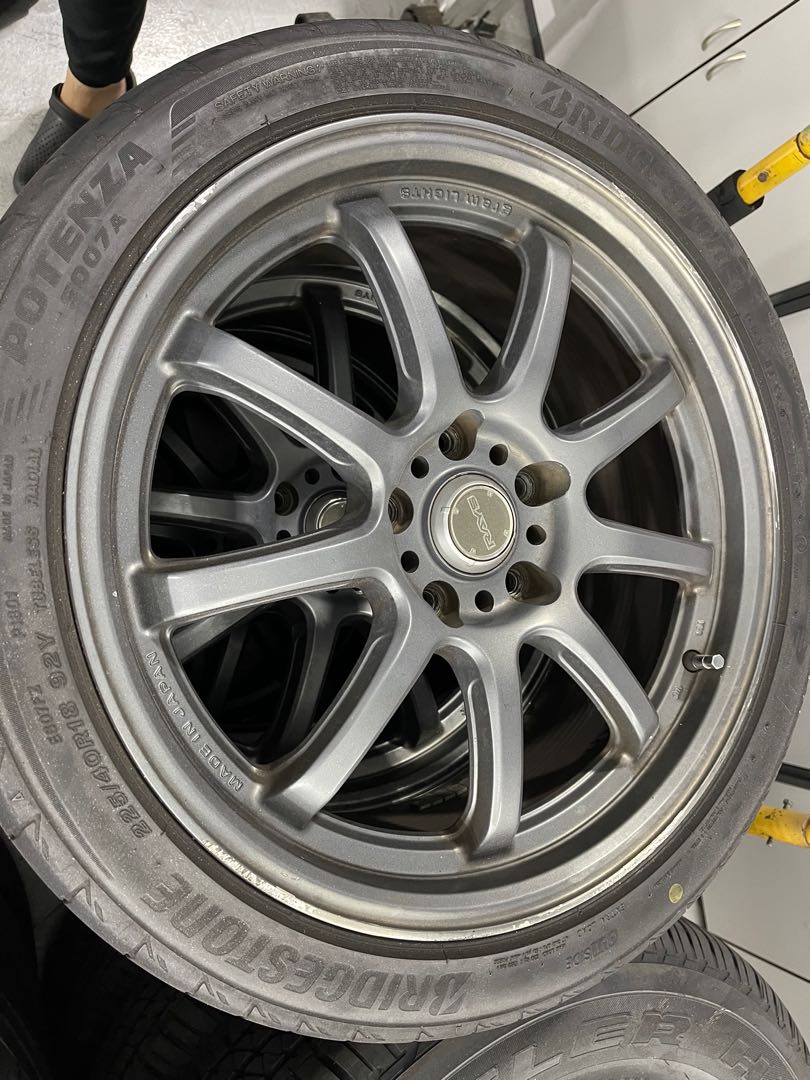 ORIGINAL 18” RAYS Rims & Potenza tyres, Car Accessories, Tyres & Rims ...