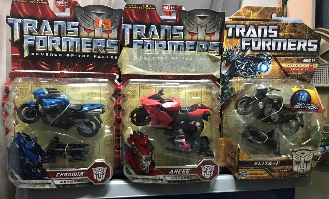 TRANSFORMERS MOVIE FEMALE BIKE SET CHROMIA, ARCEE & ELITA-1 DELUXE ...
