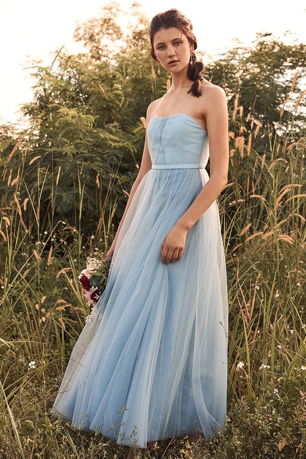 VIDA PLEATED TULLE MAXI DRESS IN POWDER BLUE, Women's Fashion, Dresses ...