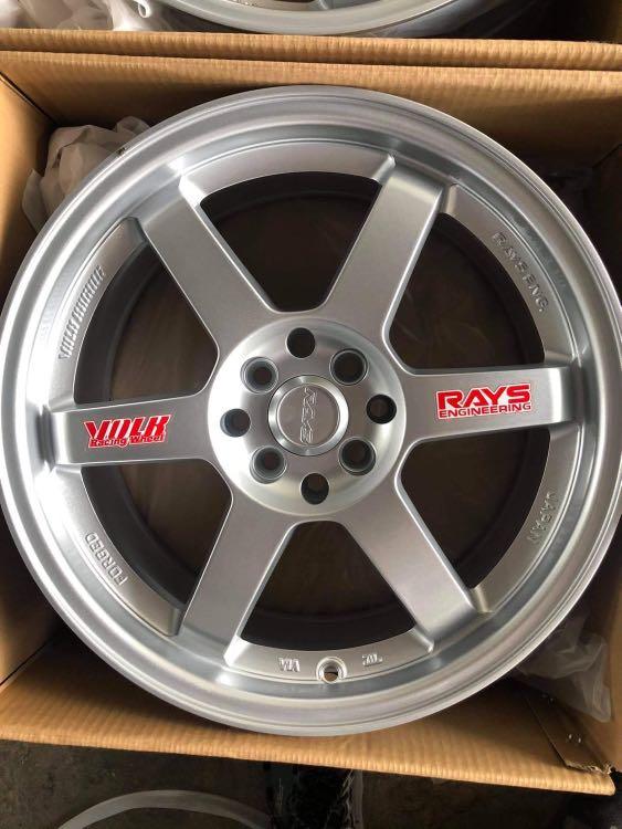17” Te37 Rays design code 6018 silver mags 4Holes pcd 100-114 Bnew, Car ...