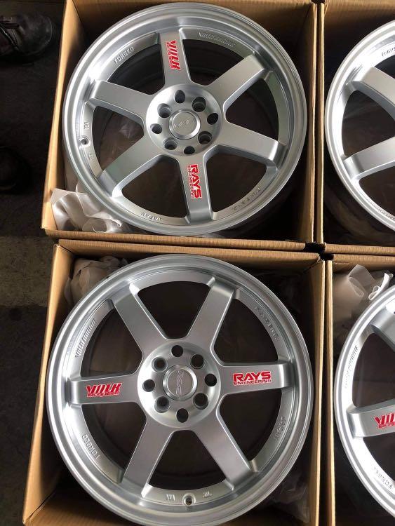 17” Te37 Rays design code 6018 silver mags 4Holes pcd 100-114 Bnew, Car ...