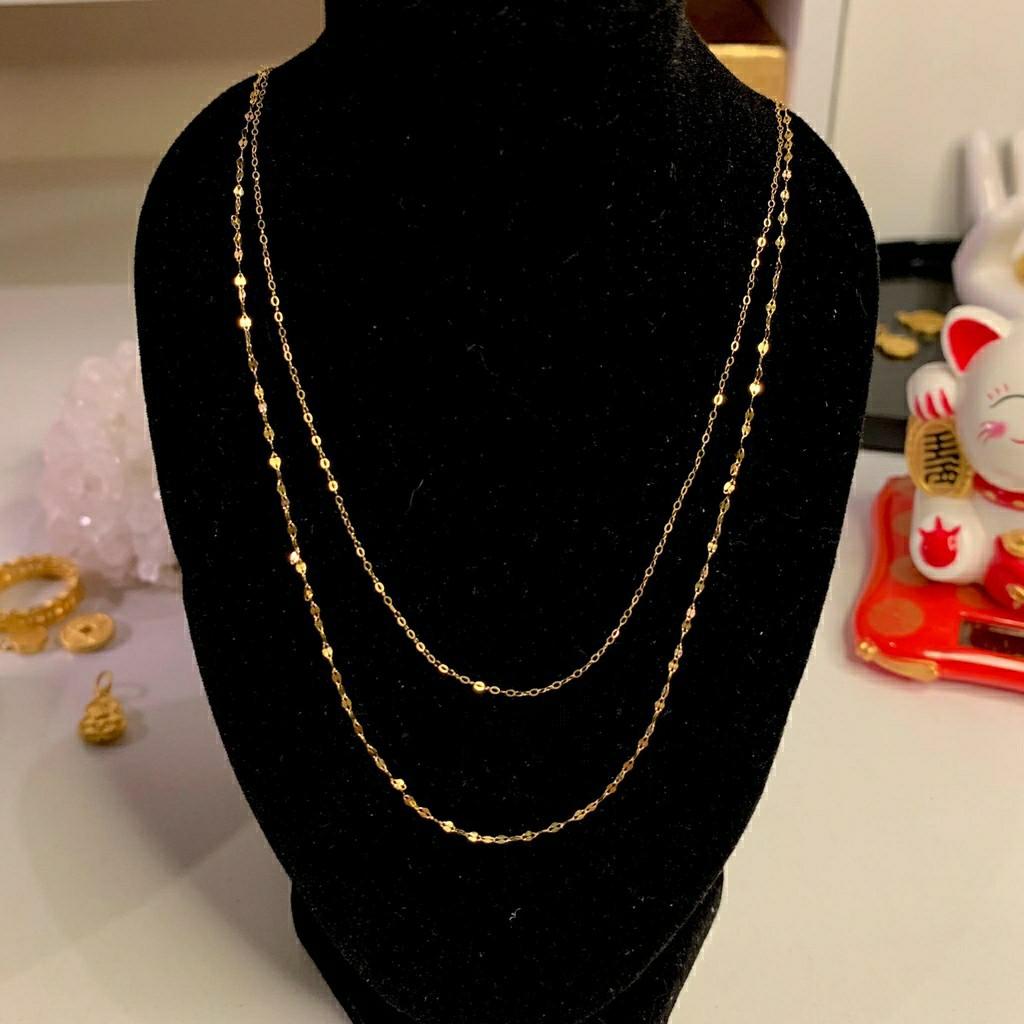 18k Saudi Gold Tauco & Dancing Chain Necklace, Women's Fashion, Jewelry ...