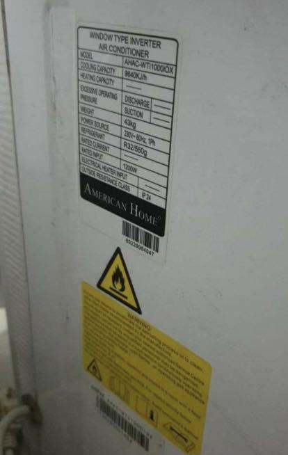 American Home 1 HP window type inverter aircon with remote, TV & Home ...