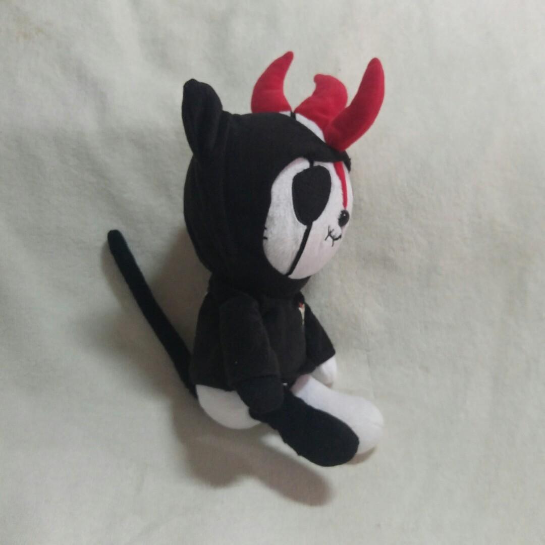 Authentic Taito Hangry & Angry Black Hoodie Red Punk Hair Plush Soft ...