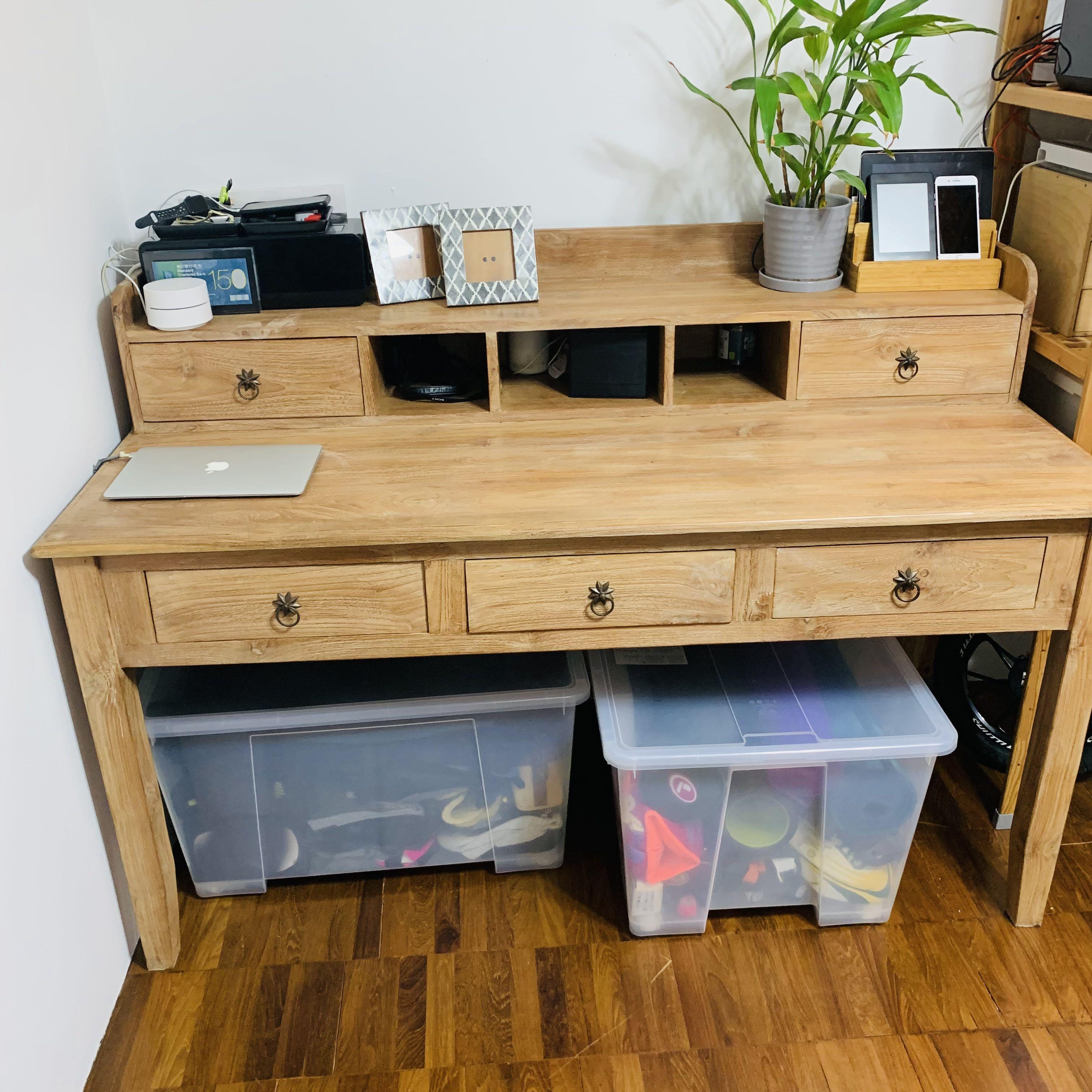 Balinese Teak study Desk 1, Furniture & Home Living, Furniture, Other ...