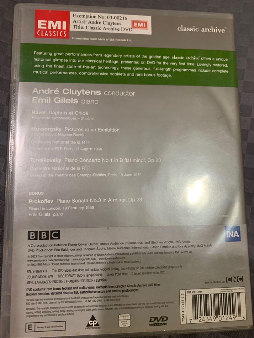 Classical DVD: Emil Giles, Hobbies & Toys, Music & Media, CDs & DVDs on ...