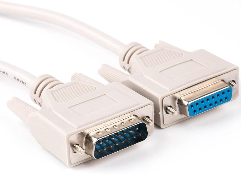 DB15 15 Pin Serial Extension Cable Male to Female 2FT Parallel Cable ...