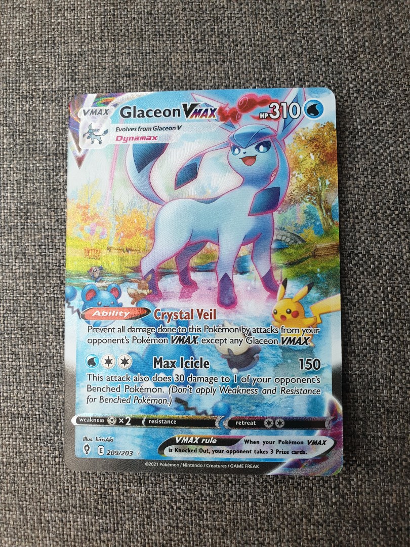 Glaceon VMAX Alternate Art AA Evolving Skies Pokemon Tcg, Hobbies ...