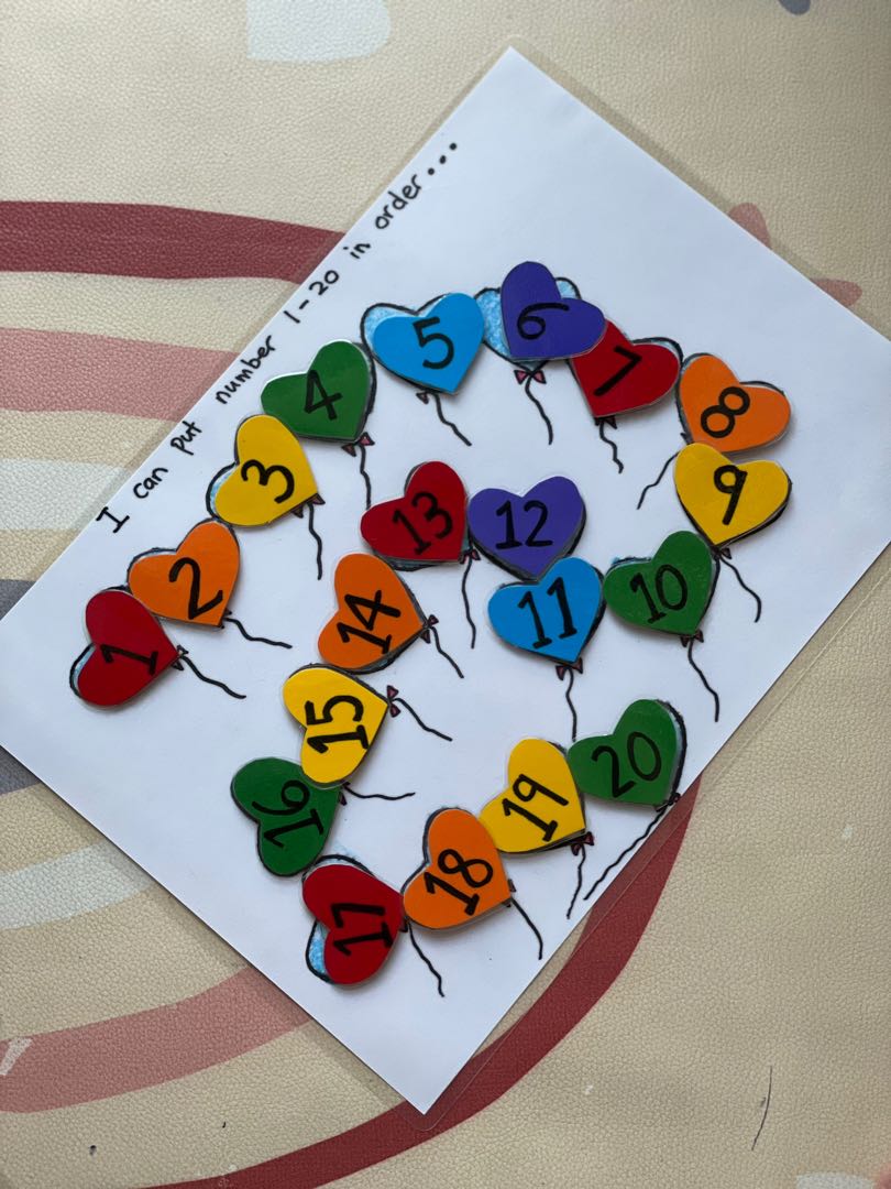 Handmade number matching game, Babies & Kids, Infant Playtime on Carousell
