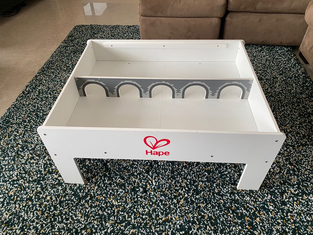 Hape train table with storage on Carousell