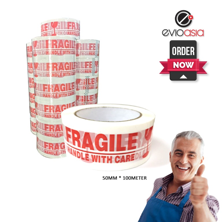 Heavy Duty Adhesive Fragile OPP Packing Tape 50mm x 100meter, Hobbies ...