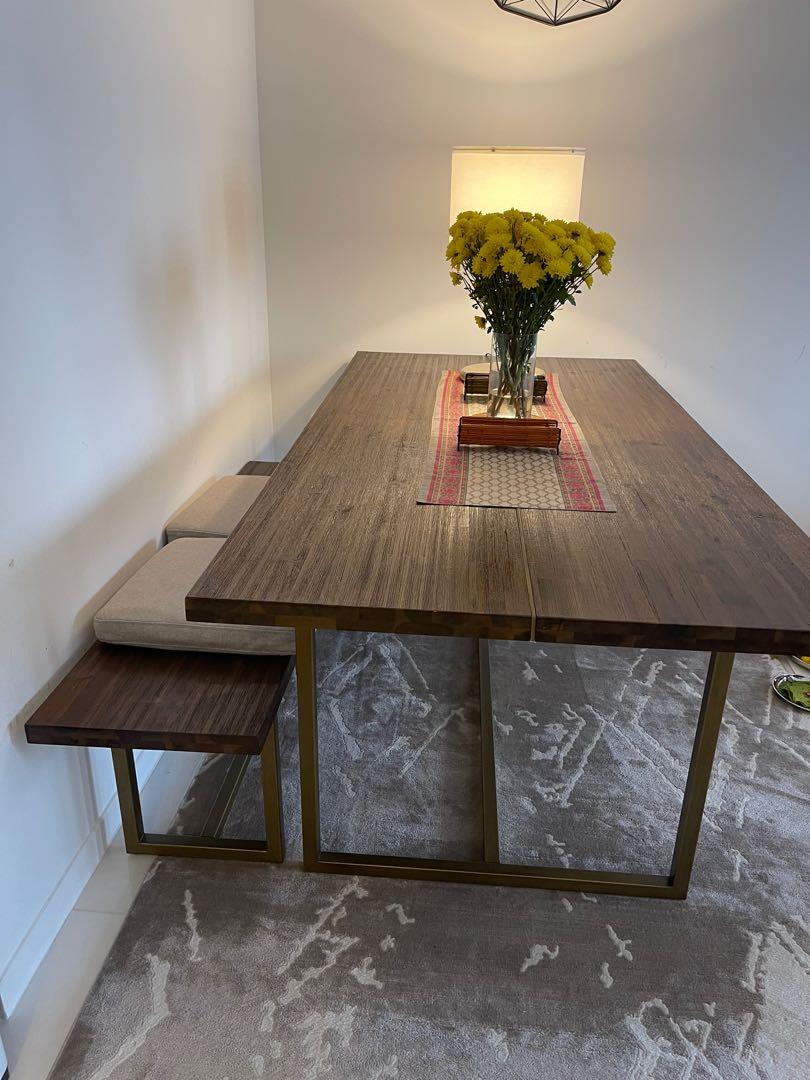 Casterly 1.8m Dining Table with 1.4m Bench with warranty , Furniture ...