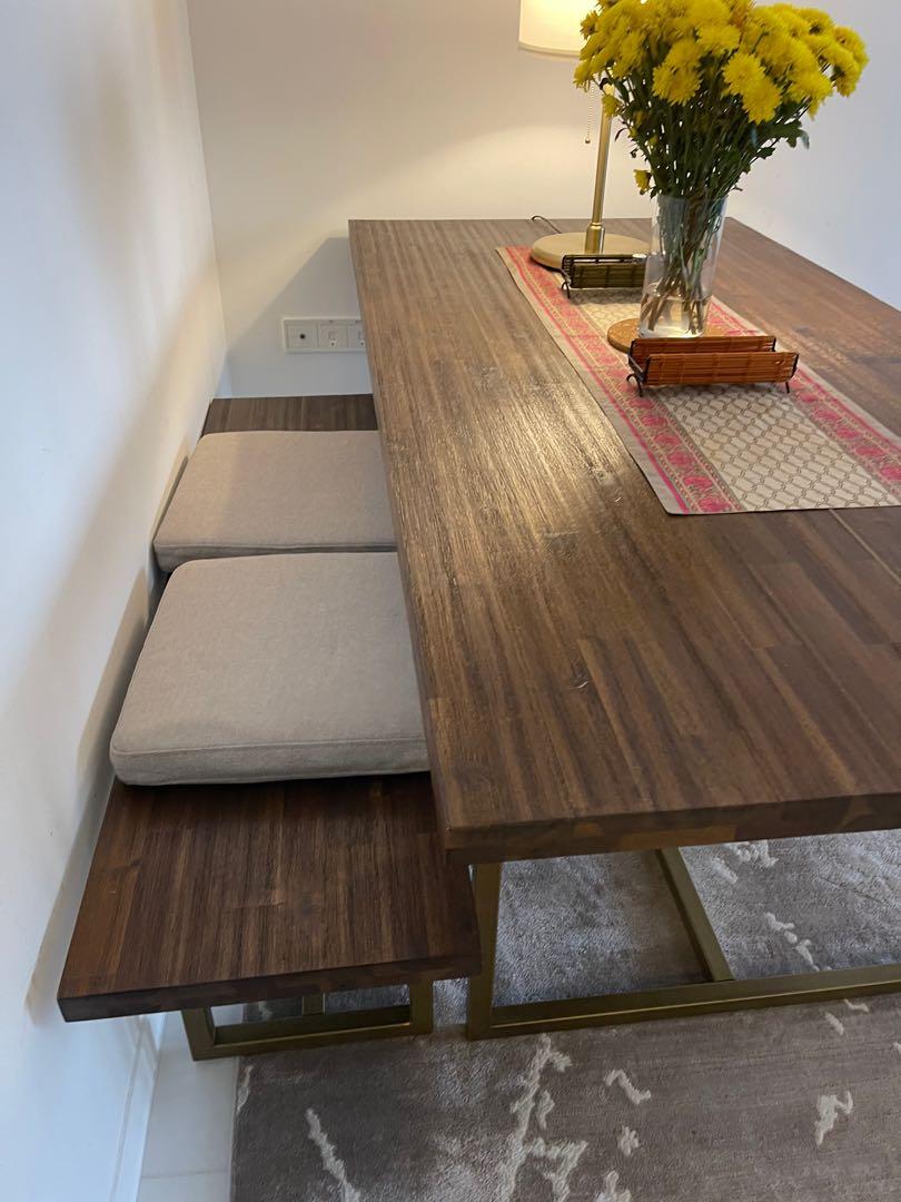 Casterly 1.8m Dining Table with 1.4m Bench with warranty , Furniture ...