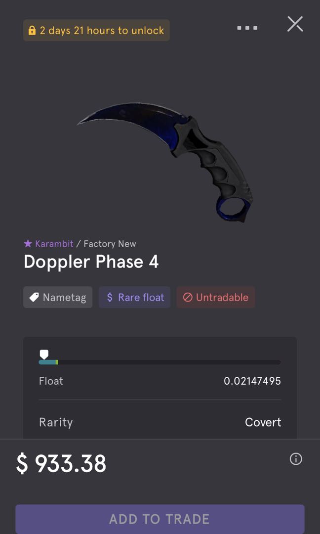 karambit doppler phase 4, Video Gaming, Gaming Accessories, In-Game ...
