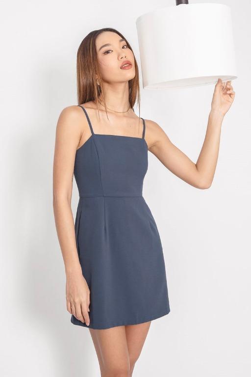 LOVET VENALINE CAMI SKORTS DRESS [SLATE BLUE], Women's Fashion, Dresses ...
