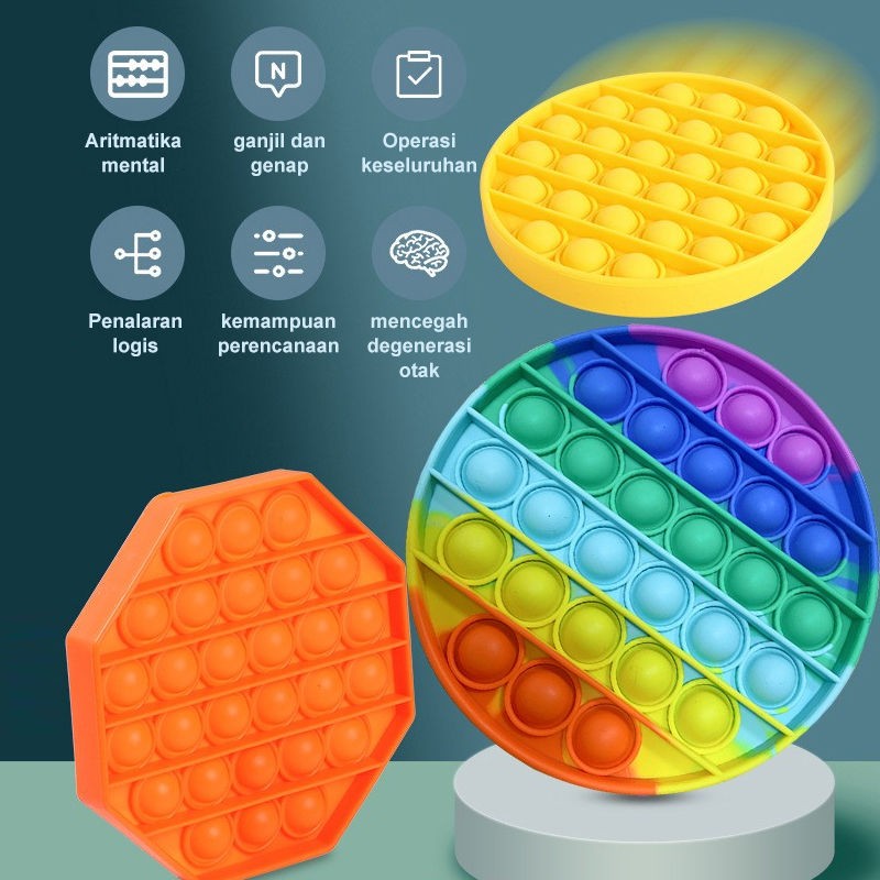 Mainan Anak Pop It Rainbow Karakter Permainan Edukasi Kecerdasaan Anti ...