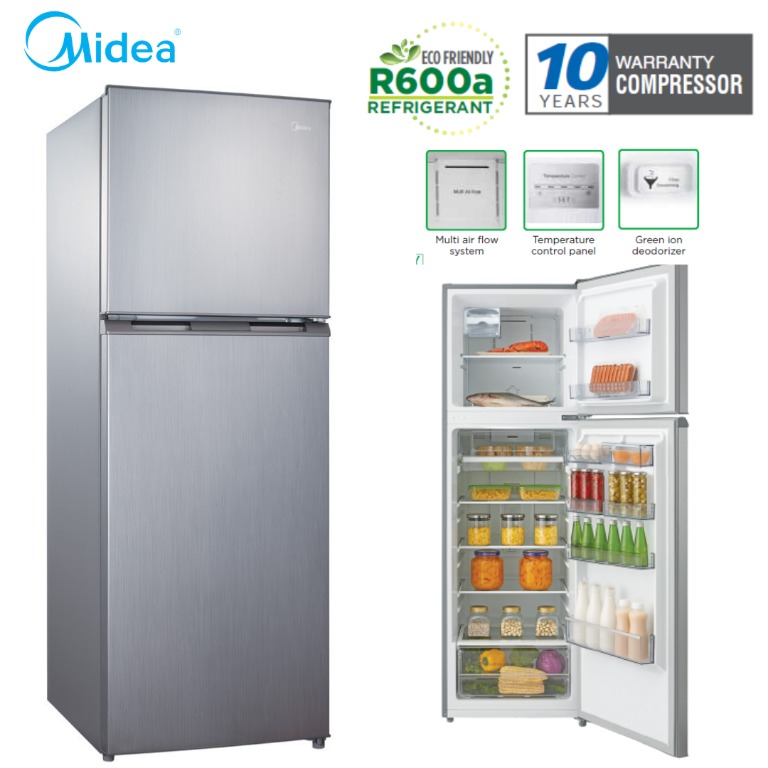 MIDEA 300L Refrigerator 2 Door MD-333V, TV & Home Appliances, Kitchen ...