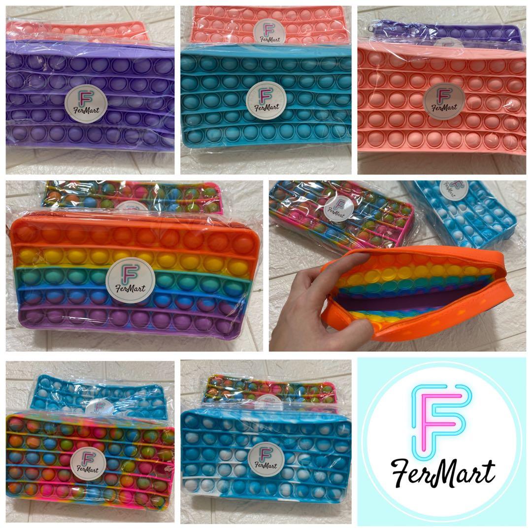 NEW Popit Pencil Case Fidget Toy Pop It Student Stationery Storage ...