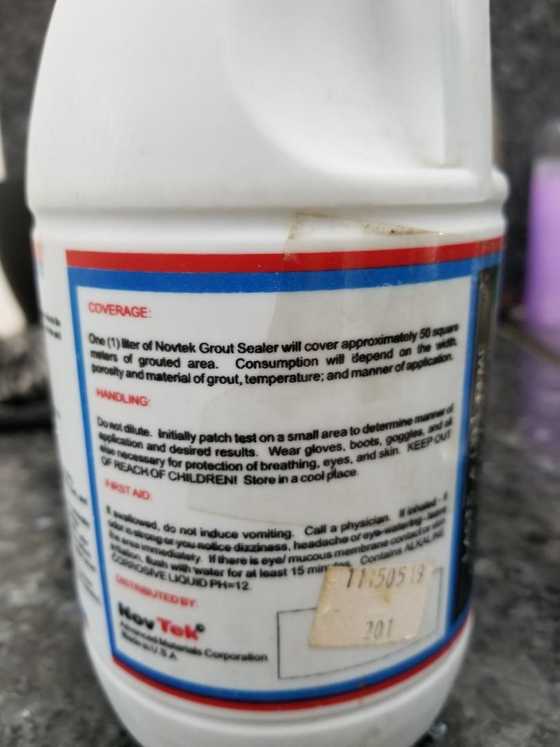 NovTek Grout Sealer 1 liter, Furniture & Home Living, Home Improvement ...
