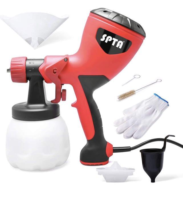 Paint Sprayer, SPTA 600W DIY Electric Spray Gun with 2 Spray Patterns ...