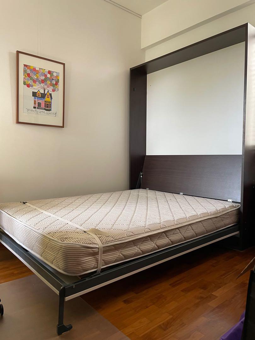 Pull down bed (queen size), Furniture & Home Living, Furniture, Bed ...