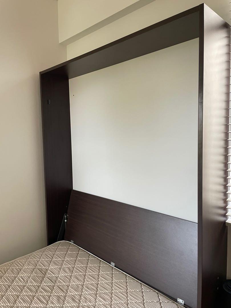 Pull down bed (queen size), Furniture & Home Living, Furniture, Bed ...