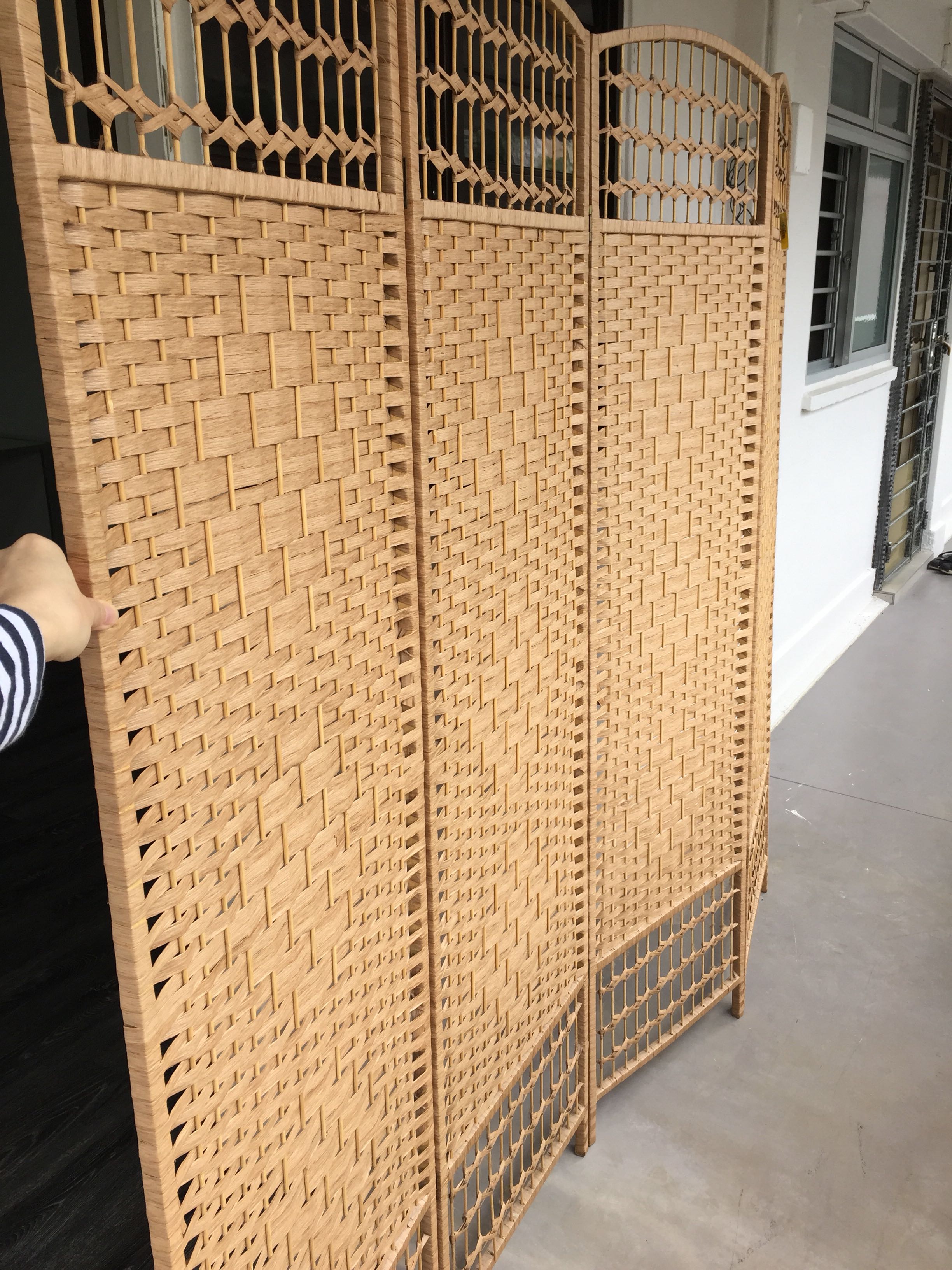 Rustic Balinese resort style rattan beautiful partition 4 panels 2m x 1 ...