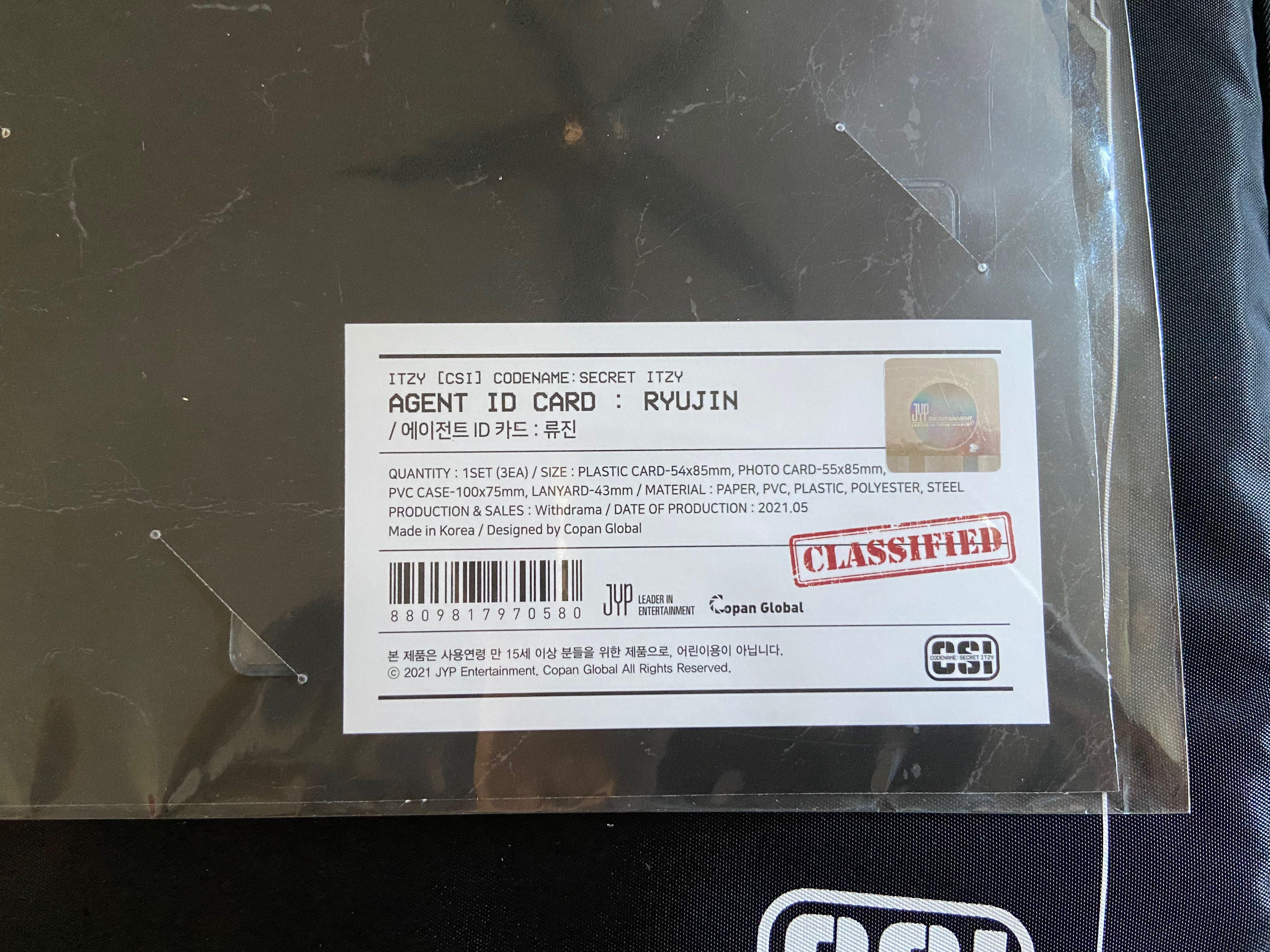 Ryujin itzy csi ID card, Hobbies & Toys, Memorabilia & Collectibles, K ...