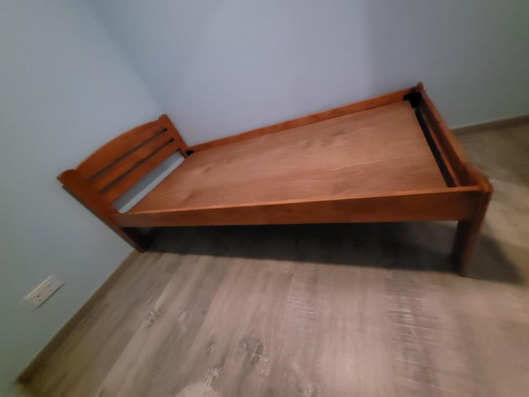 Solid single bed frame X 2, Furniture & Home Living, Furniture, Bed ...