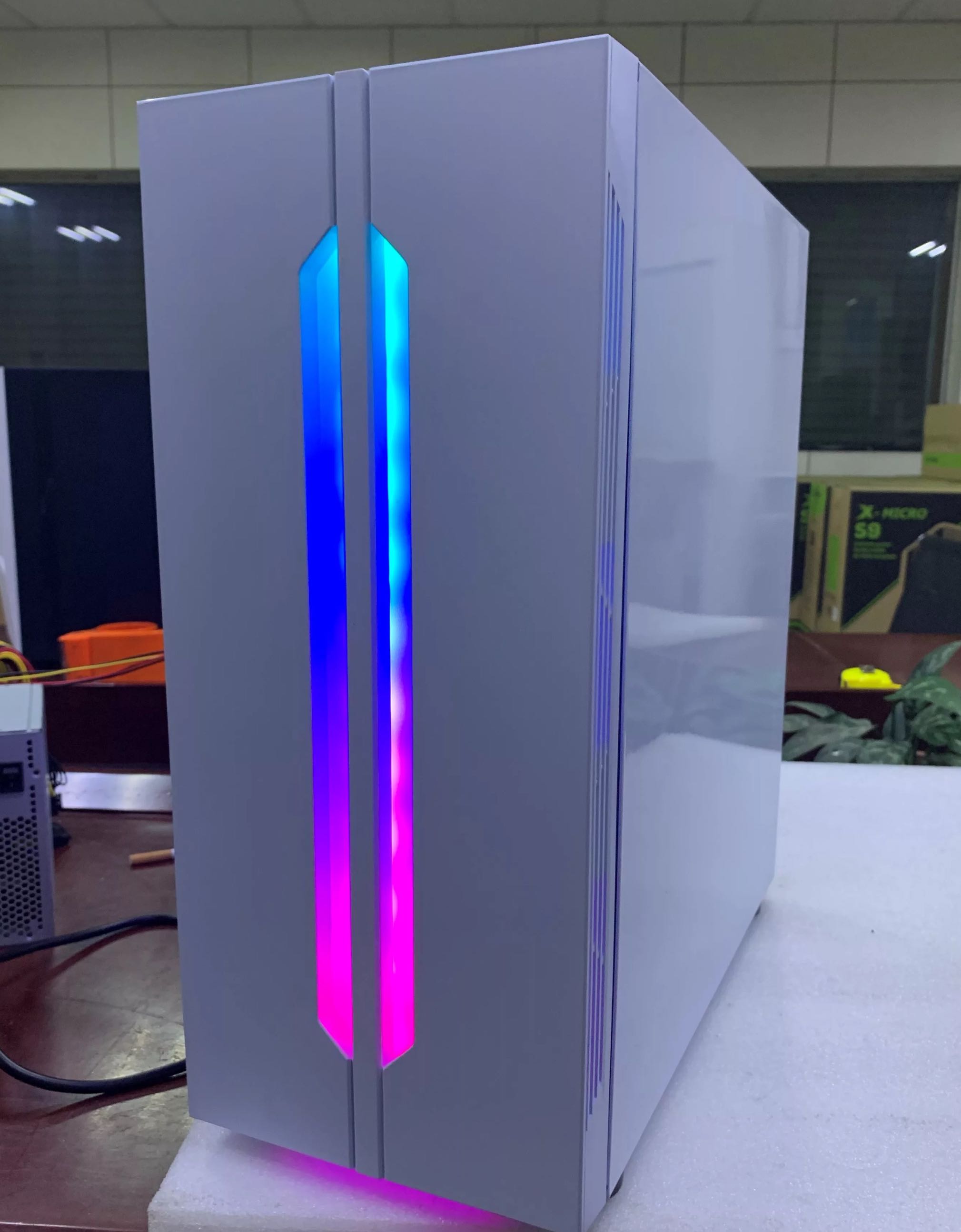 White ATX PC Case with RGB Light Strips, Computers & Tech, Parts ...